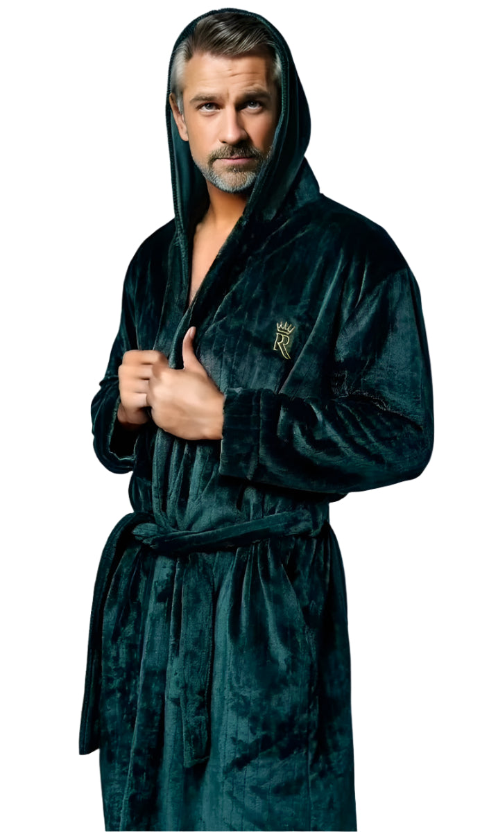Green Hooded Royalty Robe with pockets – Royalty Robes